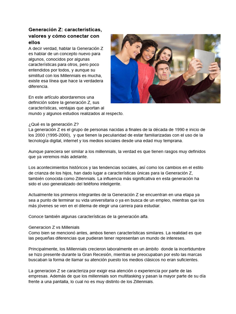 Conectando con la Generación Z | PDF | Millennials | Verdad