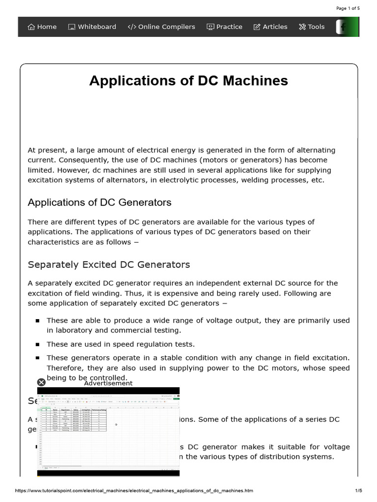 Applications of Series DC Generators | PDF | Direct Current | Electric ...