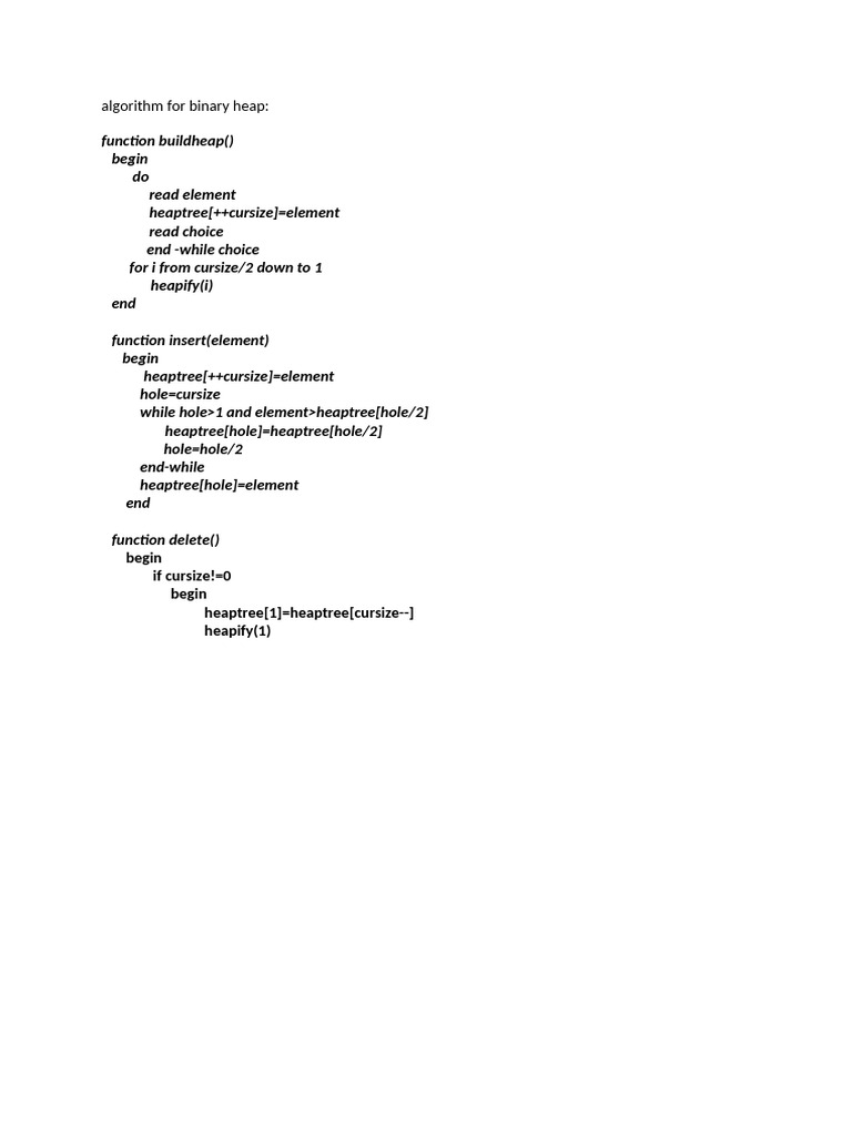 Binary Heap Algorithm Explained | PDF
