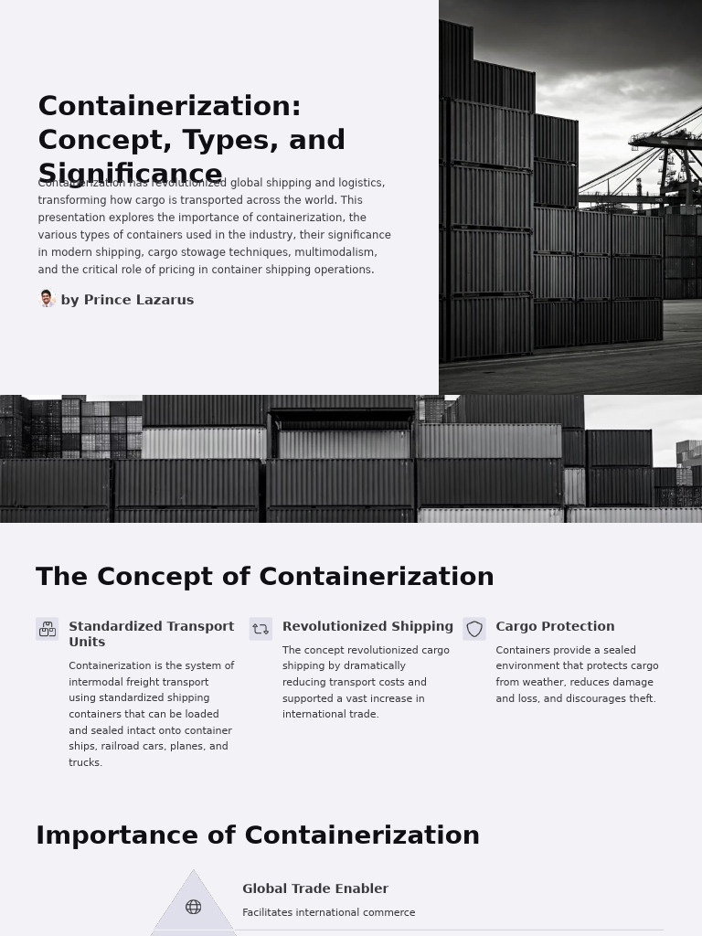 Containerization Concept Types and Significance | PDF | Containerization | Cargo