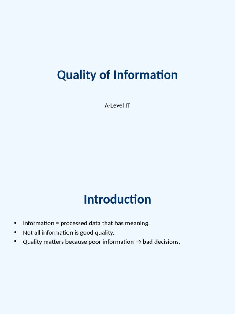 Ensuring Quality Information in IT | PDF