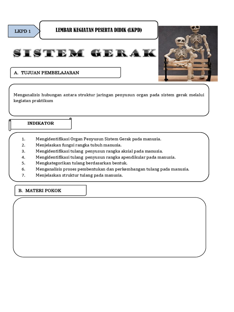 LKPD - SISTEM GERAK Deeplearning-40-54 | PDF
