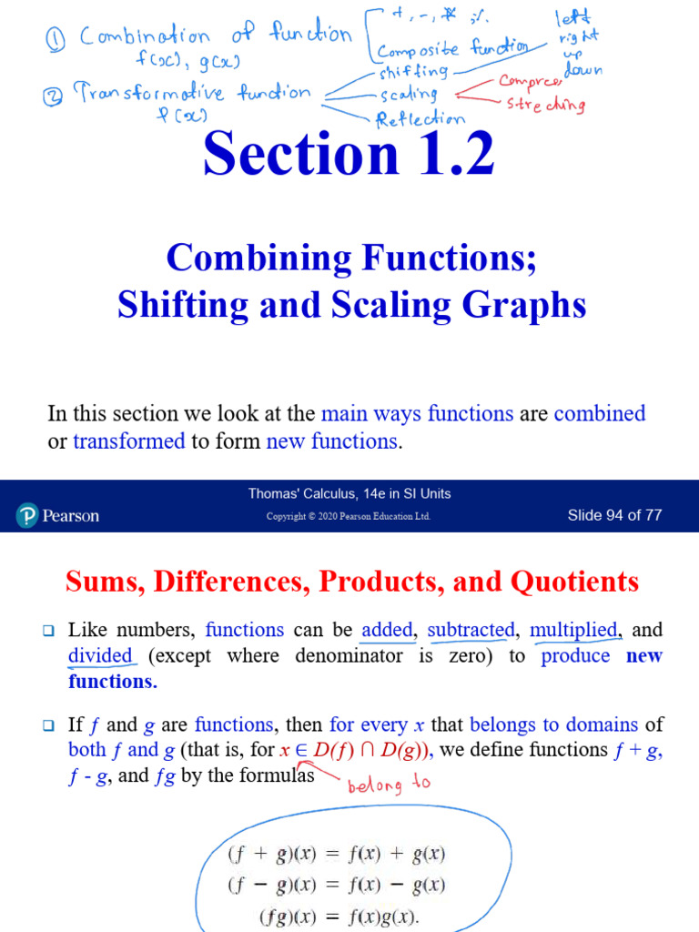 Cal 1.2 Combining Funtions | PDF | Function (Mathematics) | Calculus