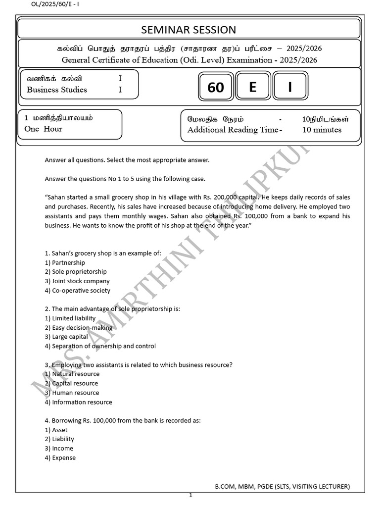 OL Seminar Paper BST I EM | PDF | Debits And Credits | Financial Accounting