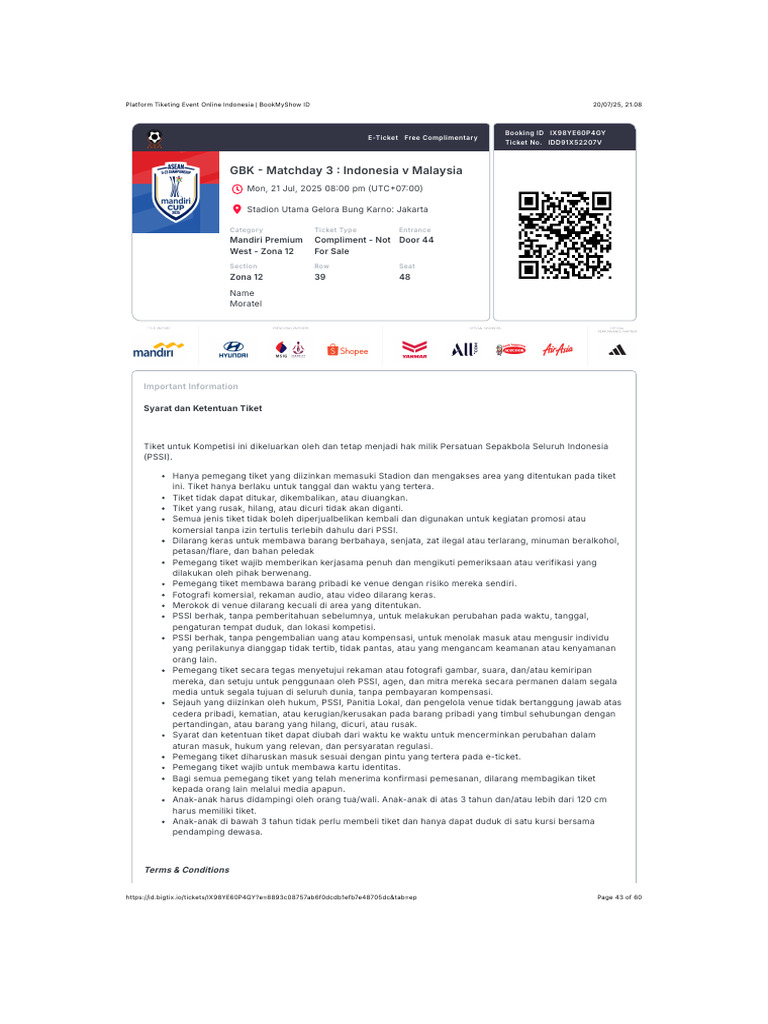 Contoh Tiket 1 | PDF