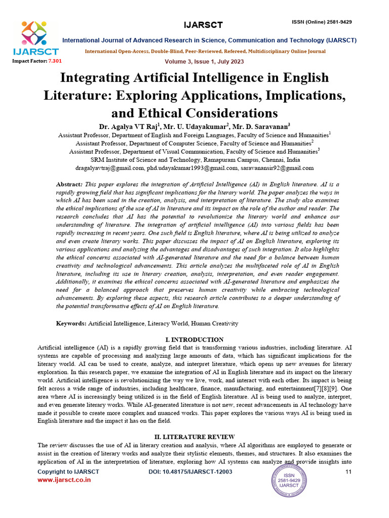AI's Role in English Literature Analysis | PDF | Artificial ...