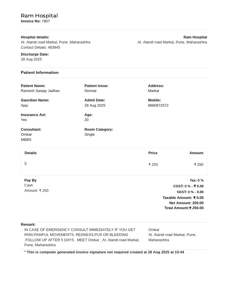 Medical Bill Template 1 | PDF