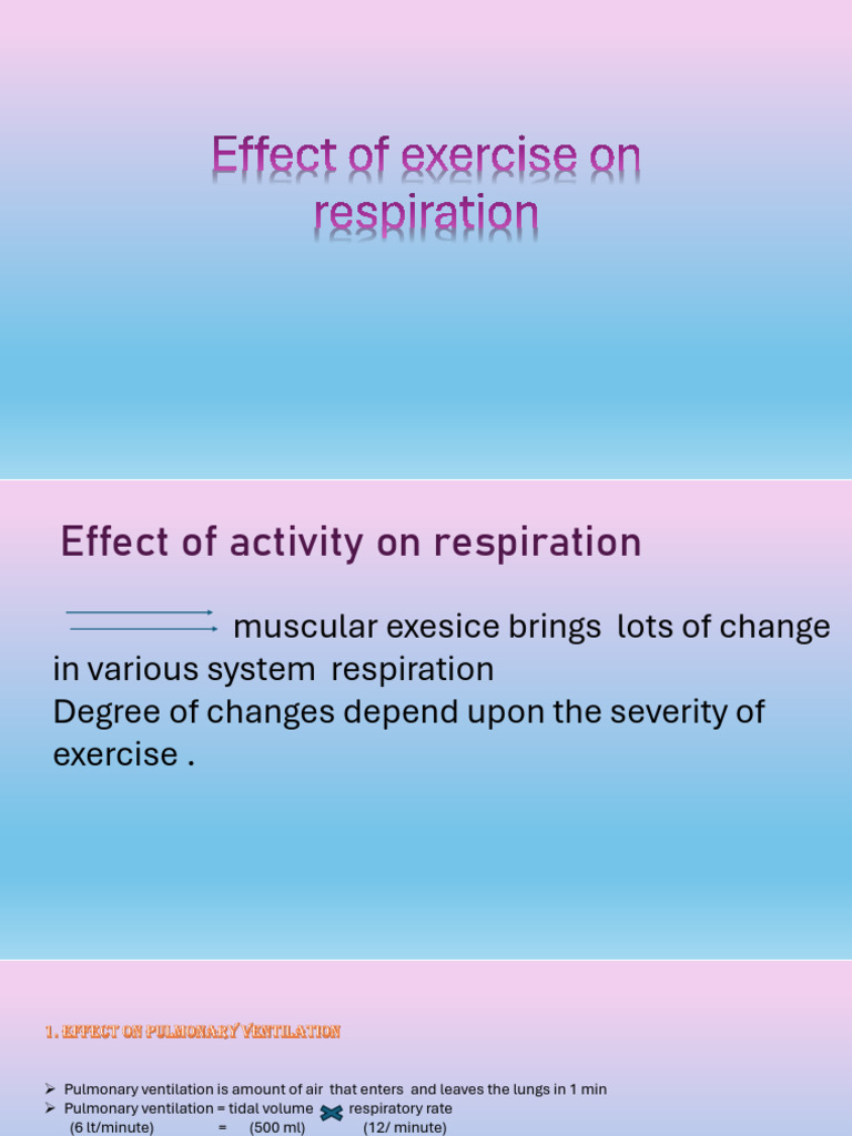 Impact of Exercise on Respiration Dynamics | PDF | Skeletal Muscle ...