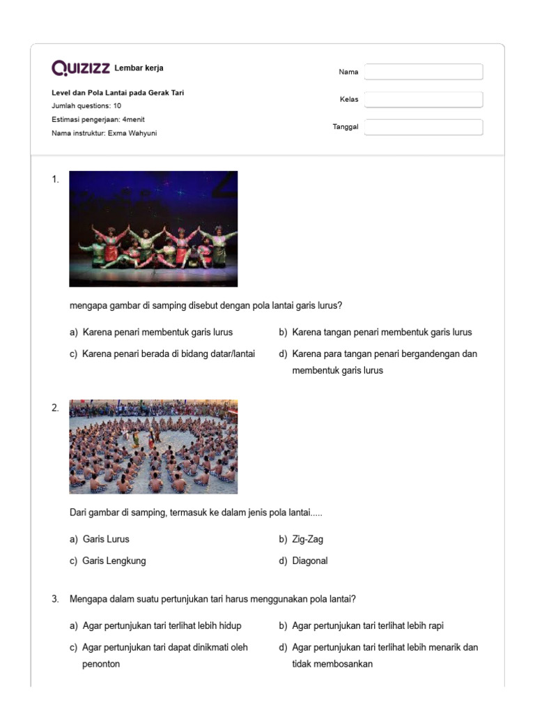 Level Dan Pola Lantai Pada Gerak Tari | PDF