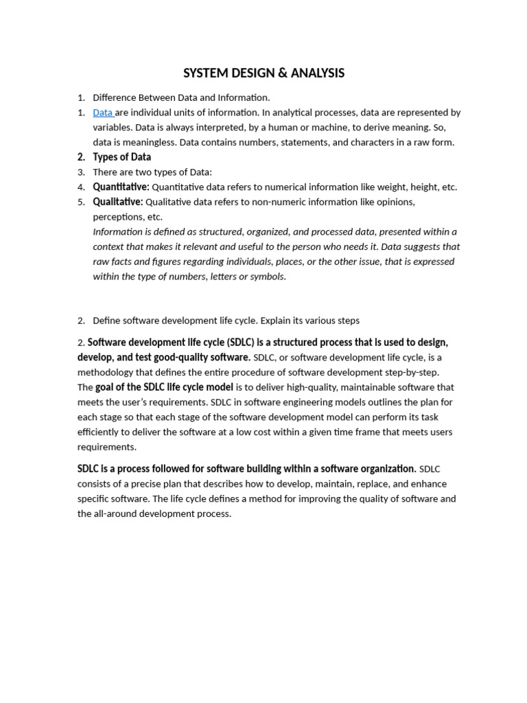 Difference Between Data and Information | PDF | Object Oriented ...