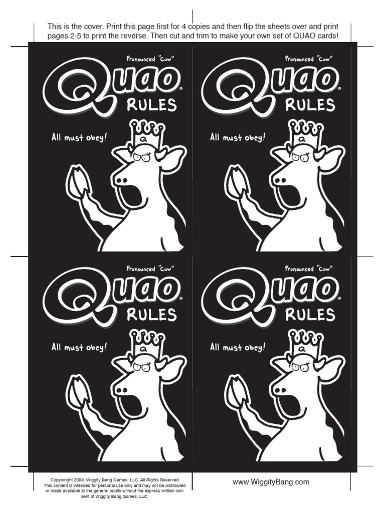 Quao Xtra Rulesquao Xtra Rulesquao Xtra Rules | PDF | Card Games ...