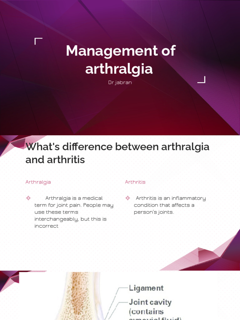 Understanding Arthralgia vs. Arthritis | PDF | Nonsteroidal Anti ...