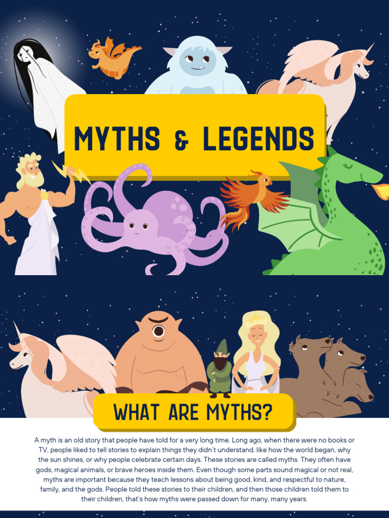 Myths and Legends Educational Presentation in Colorful Bold ...
