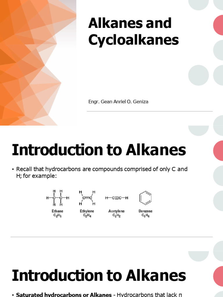 Alkanes and Cycloalkanes | PDF