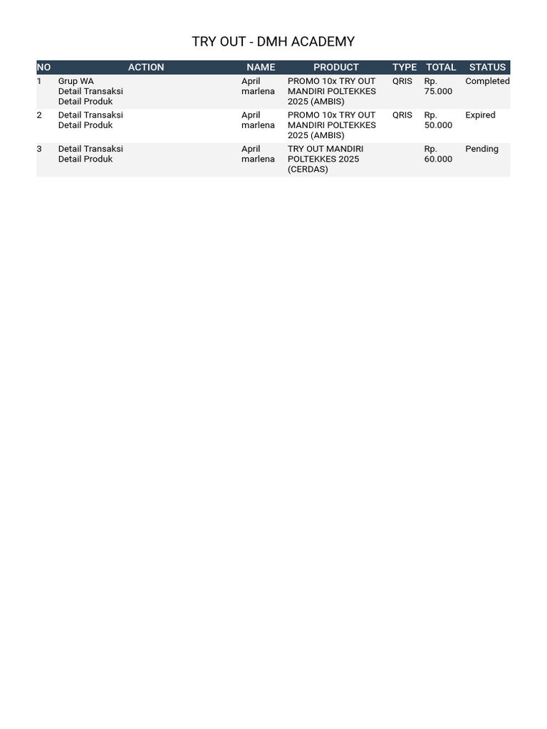 Try Out - DMH Academy | PDF