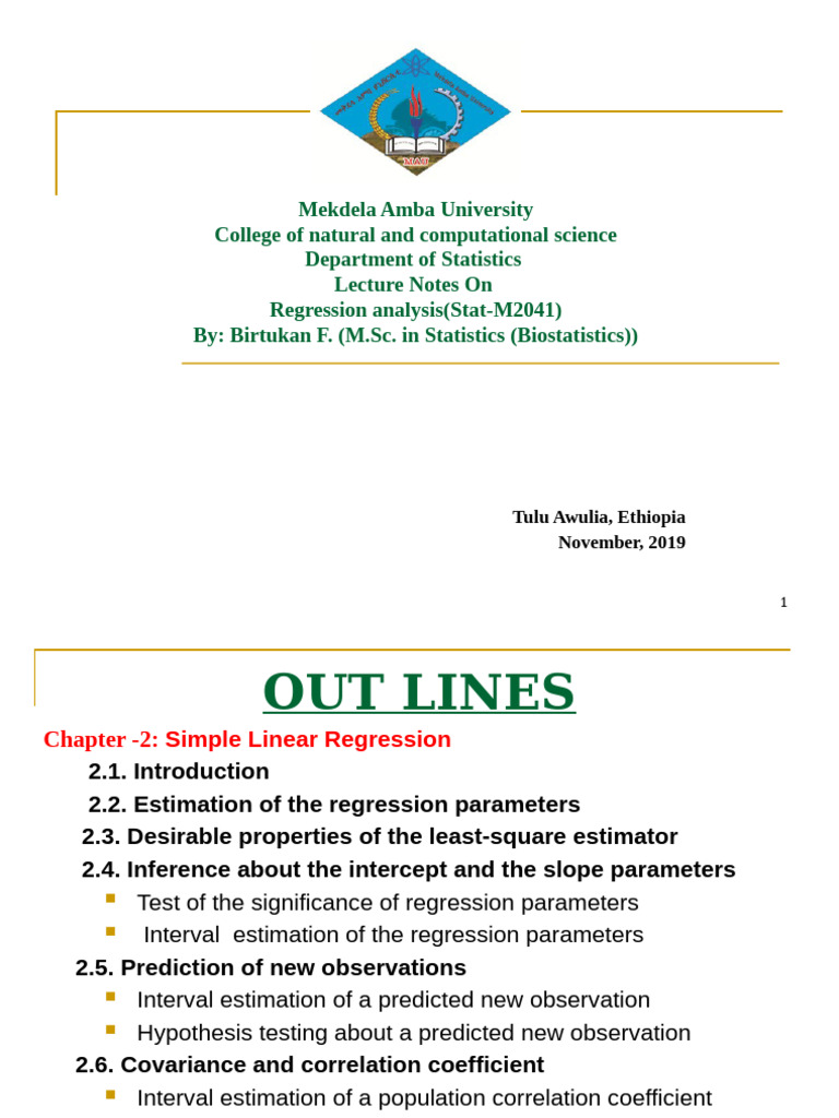 Chapter 2 Simple Regression | PDF | Regression Analysis | Ordinary Least Squares