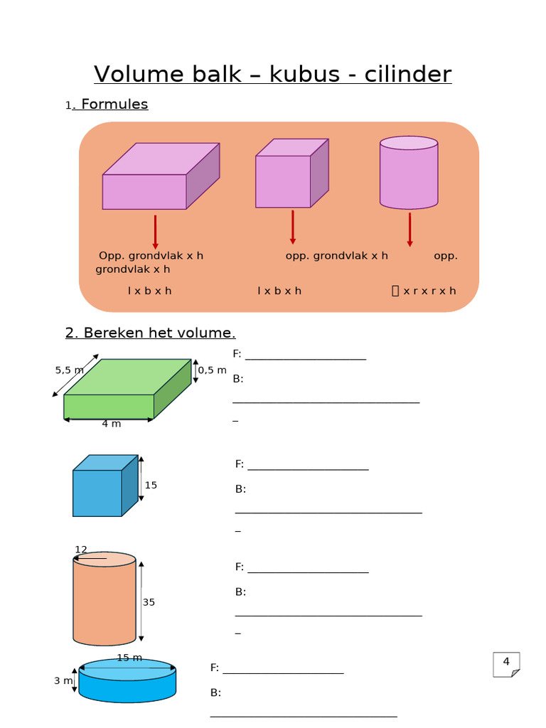 Volume Balk Kubus Cilinder | PDF