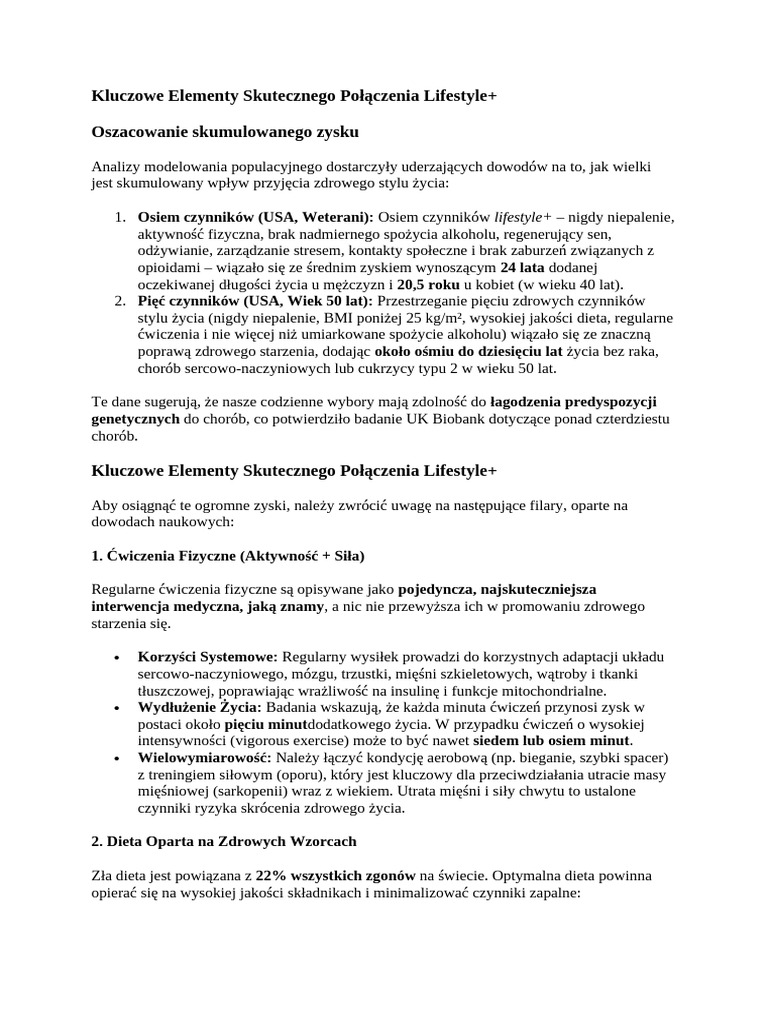 Kluczowe Elementy Skutecznego Połączenia Lifestyle | PDF