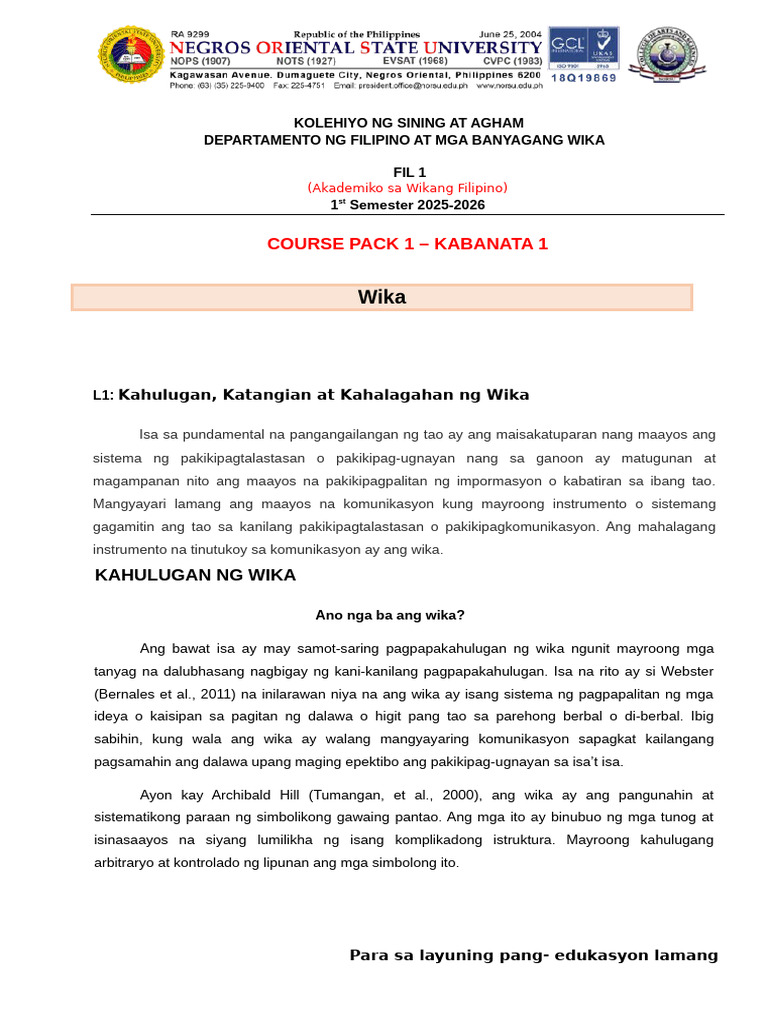 Fil1-Cp1l1-Babasahin (25-26) | PDF