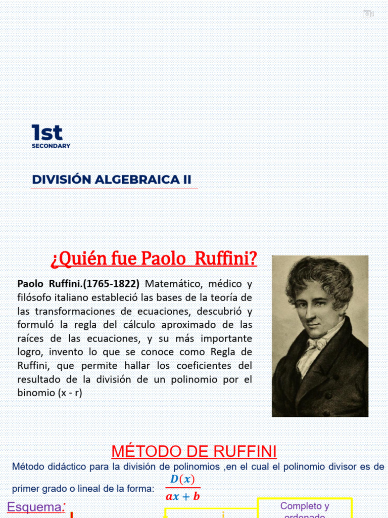 Método de Ruffini en División de Polinomios | PDF | Álgebra ...