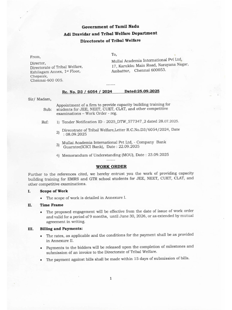 Mulla I Academia Work Order | PDF