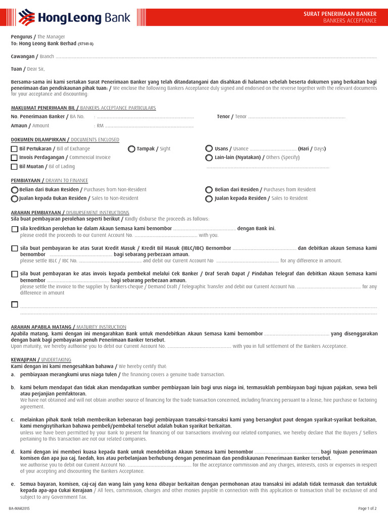 HLBB Banker's Acceptance MAR2015 | PDF