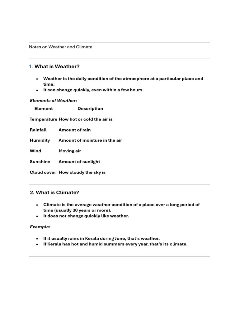 Weather and Climate | PDF | Weather | Temperate Climate