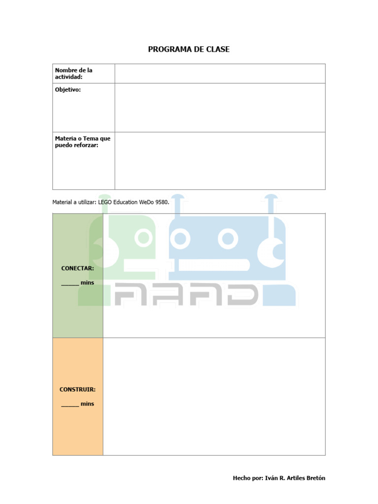 Plantilla para Programa de Clase R2 | PDF