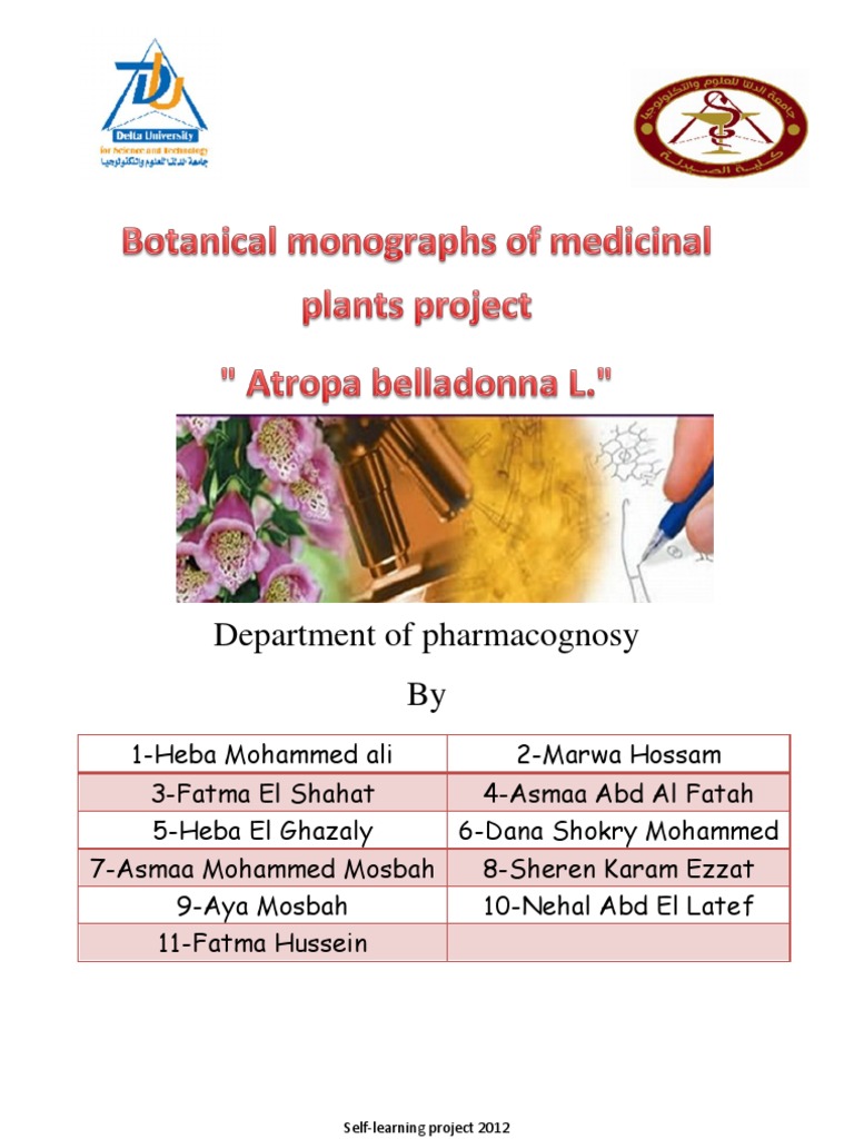 Botanical Monograph Project Belladonna | PDF | Herbalism | Horticulture ...