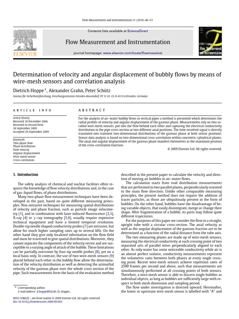 Determination of Velocity and Angular Displacement of Bubbly Flows by ...