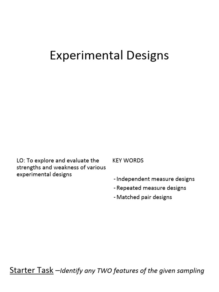 Understanding Experimental Designs | PDF