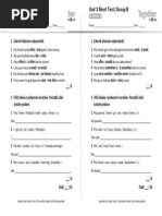Unit 4 Test for Class 5 Students | PDF