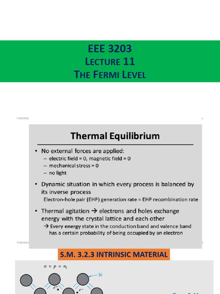 Understanding Fermi Level in Semiconductors | PDF