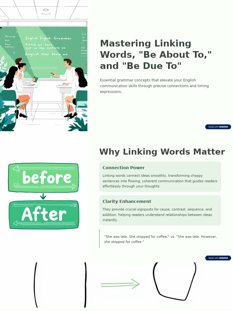 Mastering Linking Words Be About To and Be Due To | PDF | Verb ...