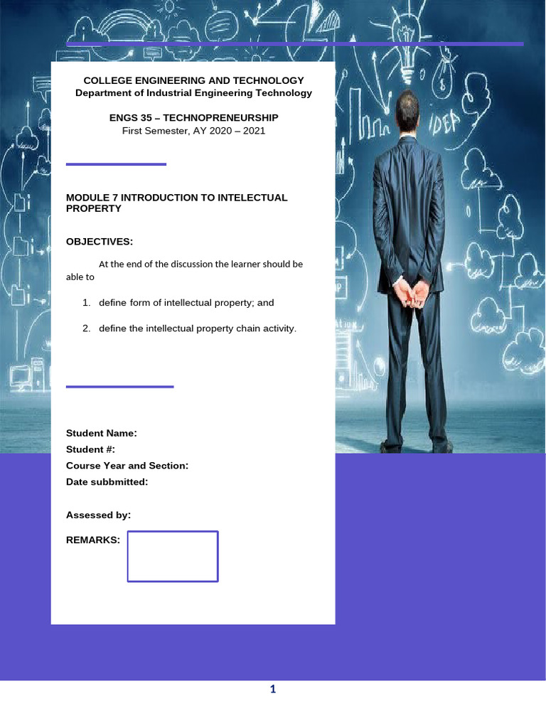 ENGS 35 Module 7 Introduction To Intellectual Property | PDF | Patent ...