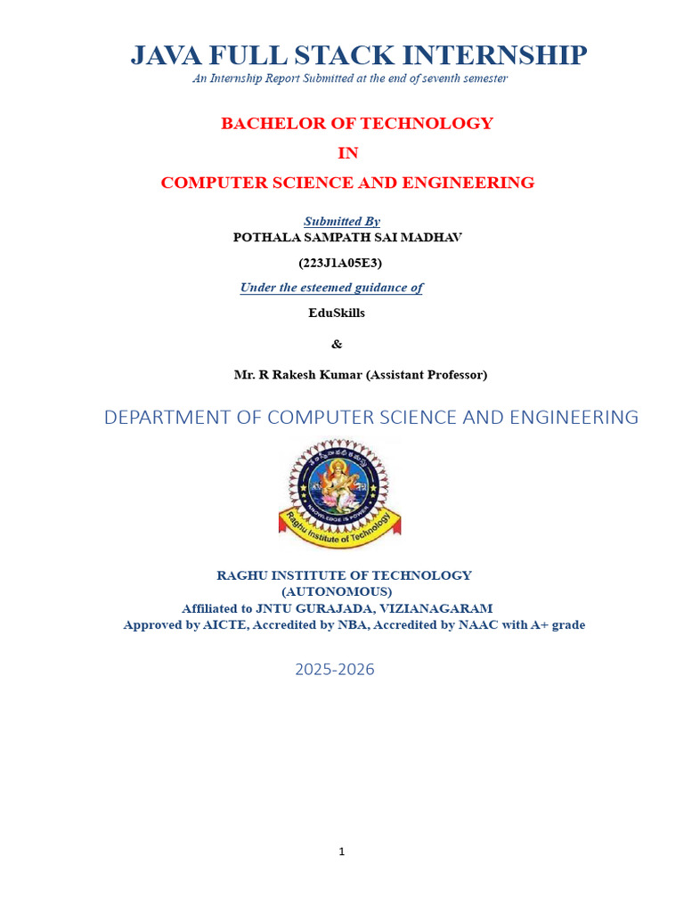 223J1A05E3 Internship-Report | PDF | Html Element | World Wide Web