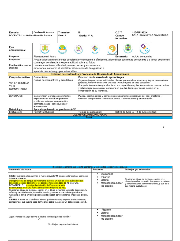 Plan de Vida | PDF | Aprendizaje | Conocimiento procedimental