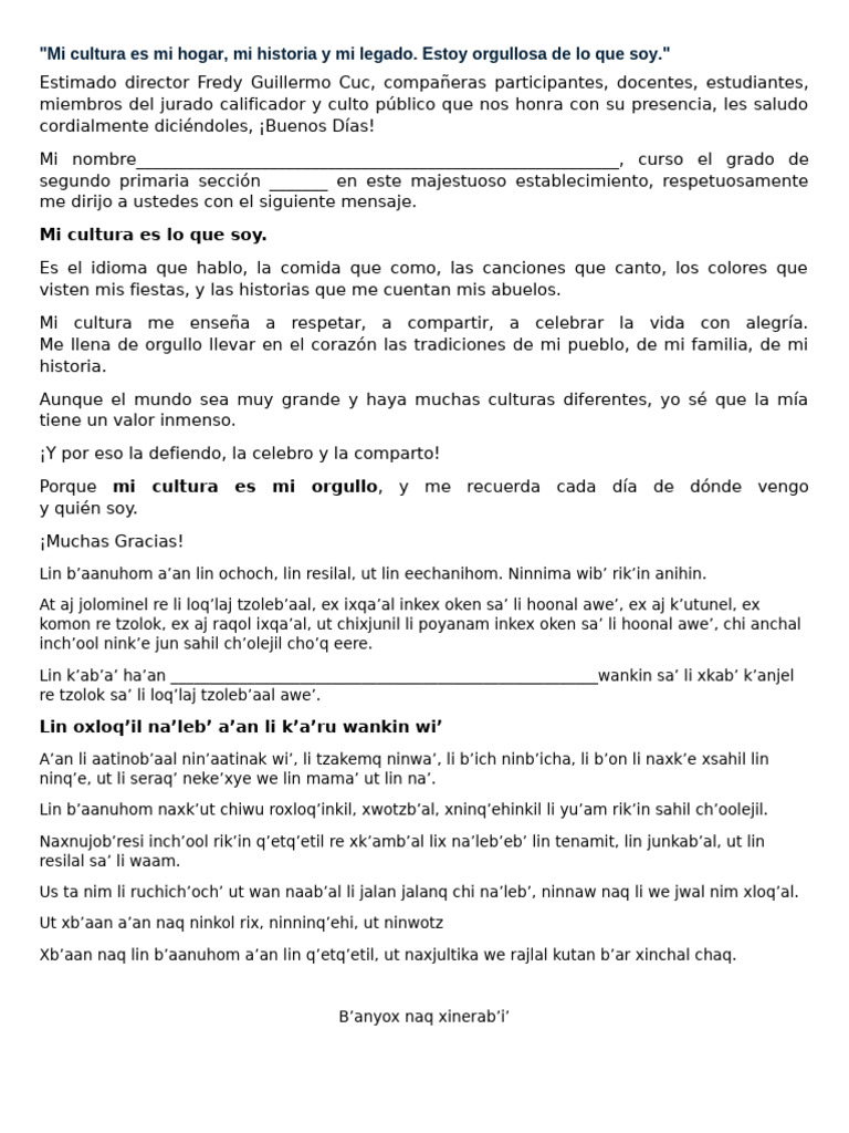 Mi Cultura Mi Orgullo | PDF
