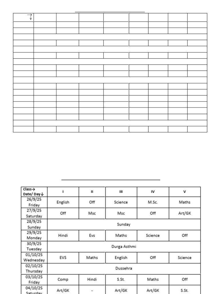 DAV Centenary School Half Yearly Exam Schedule | PDF | Science