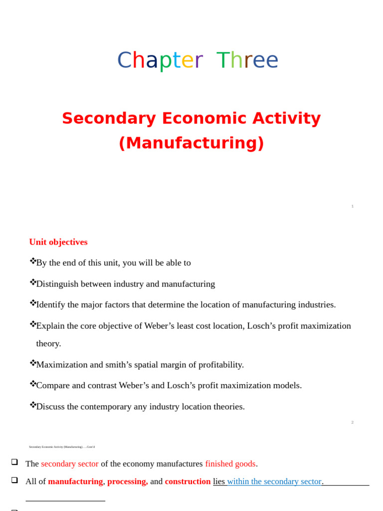 Chapter 3 Economic Geography | PDF | Profit (Economics) | Economies