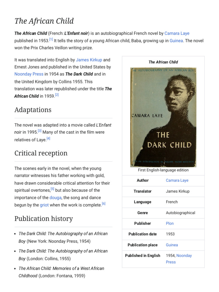 The African Child: An Autobiography | PDF | Biographical Novels ...