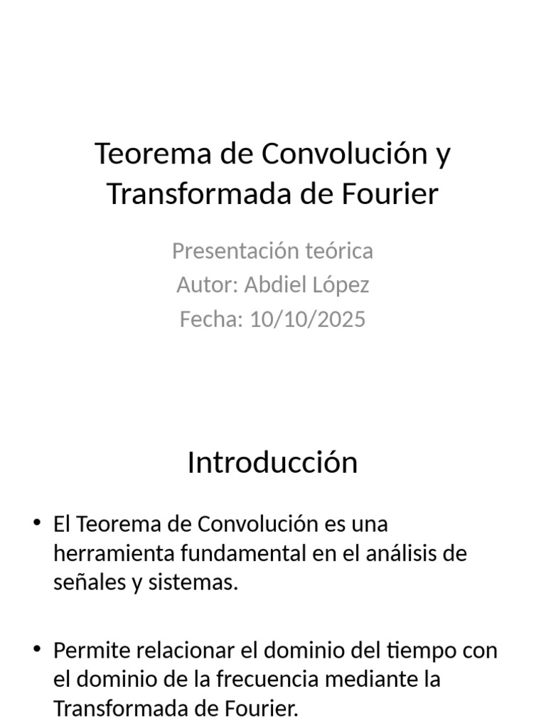 Teorema de Convolución y Fourier | PDF