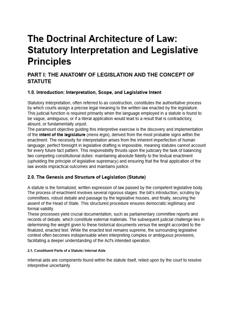 The Doctrinal Architecture of Law - Statutory Inter... | PDF ...
