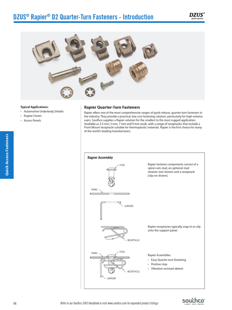 D2 DZUS Studs (Quarter-Turn Fasteners) | PDF | Rivet | Building Materials