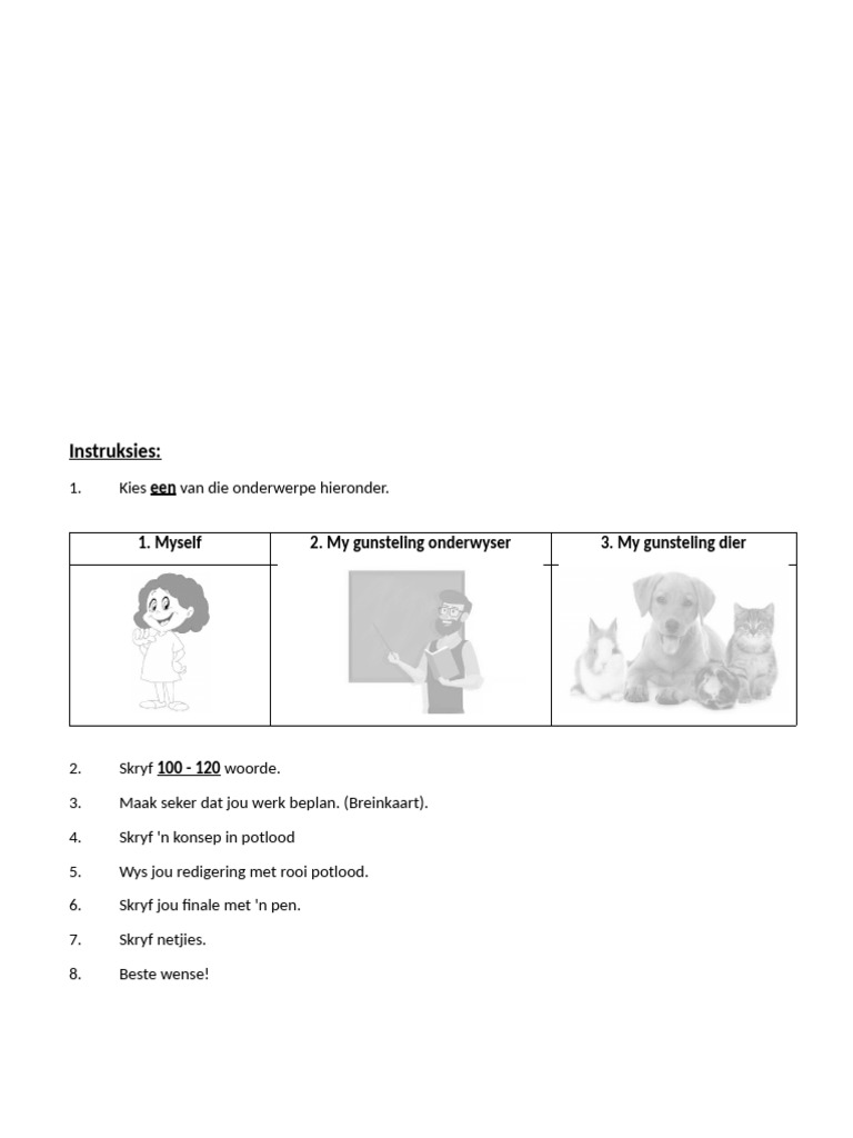 Skryf Assessering Taak 2 | PDF