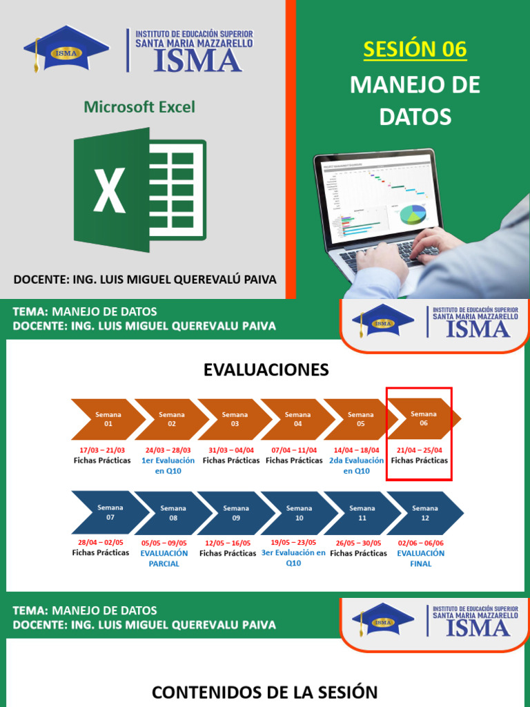 Sesión 06 - Lunes (Teoría) | PDF | Microsoft Excel | Informática