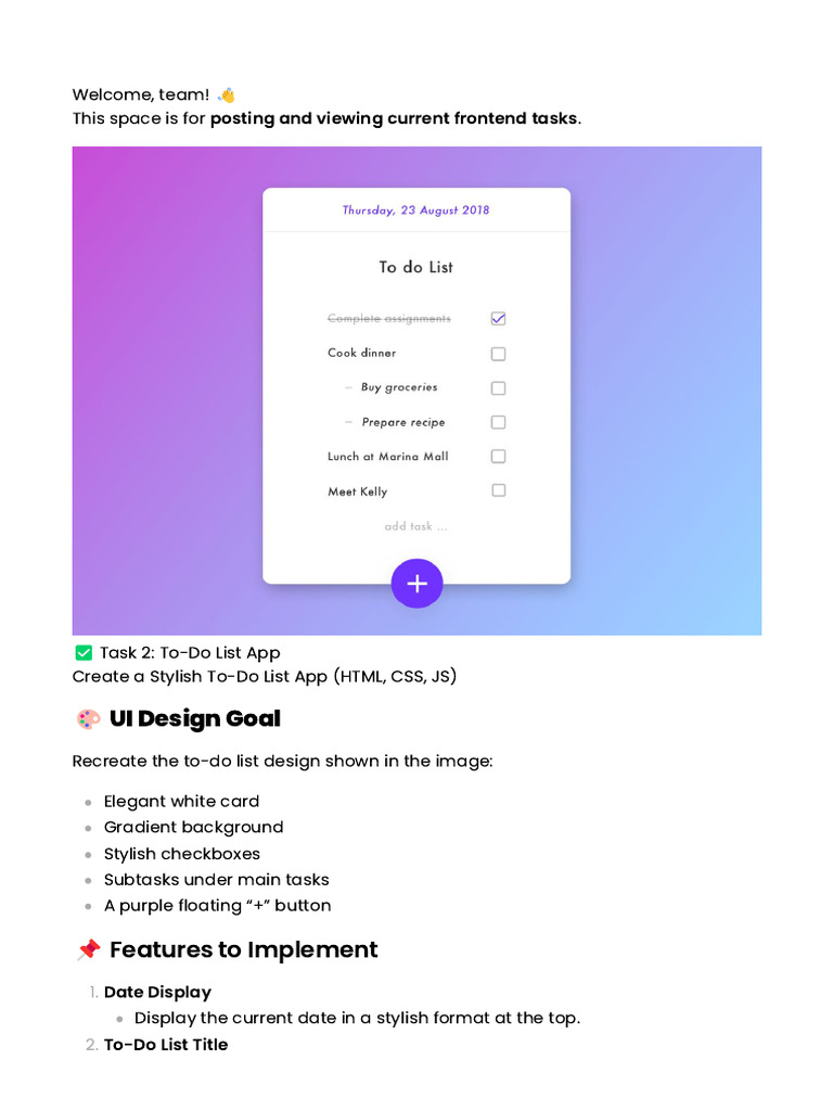 ? Frontend Teams Tasks | PDF