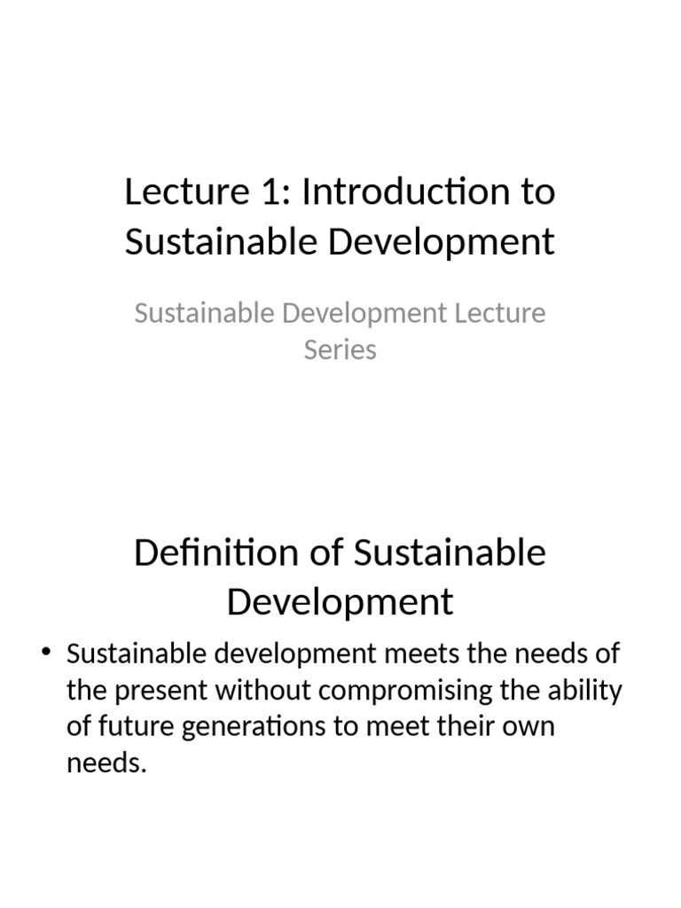 Introduction to Sustainable Development | PDF