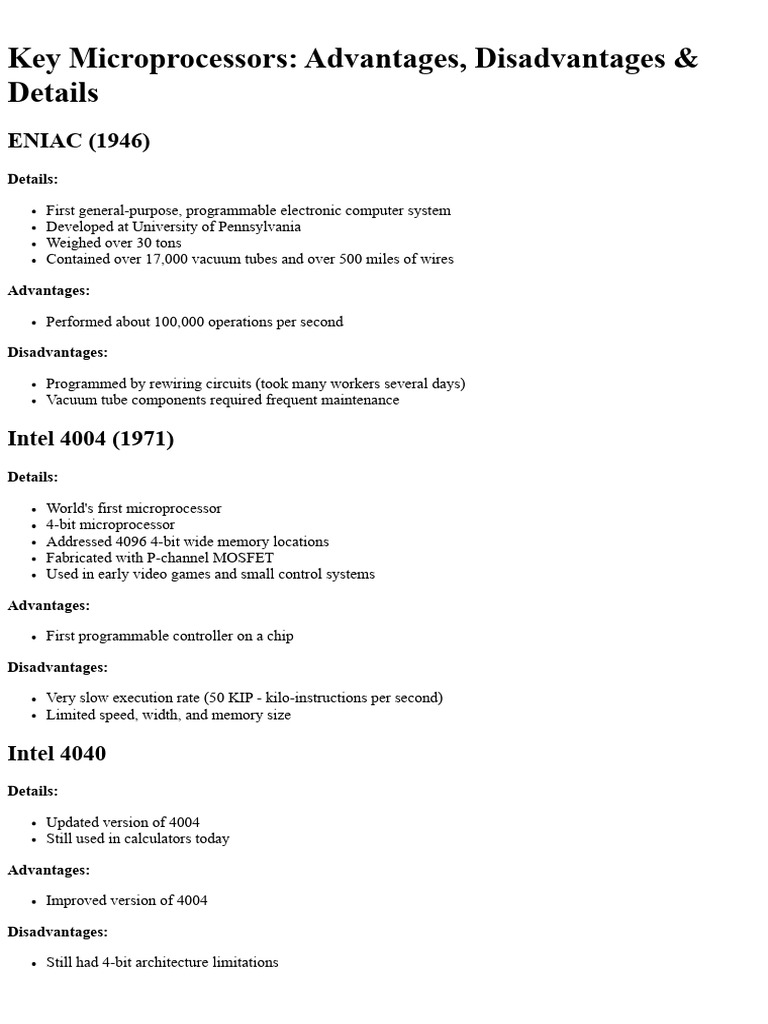 Microprocessors - Advantages and Disadvantages | PDF | Cpu Cache | Microprocessor