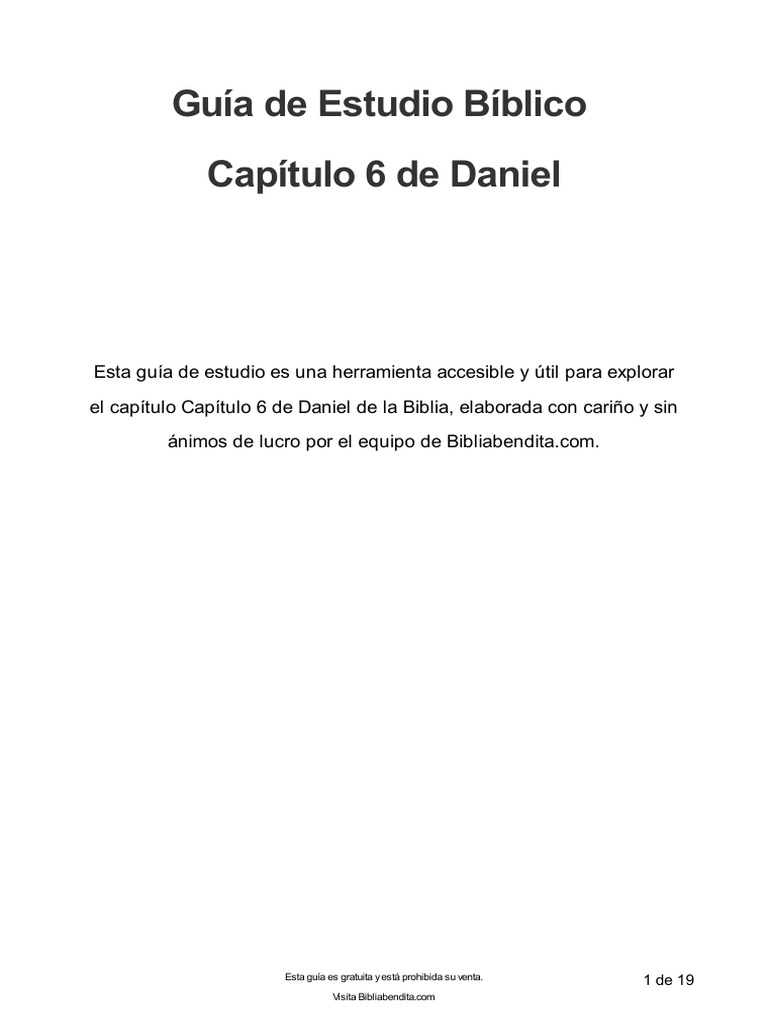 Estudio del Capítulo 6 de Daniel | PDF | Biblia | Milagro